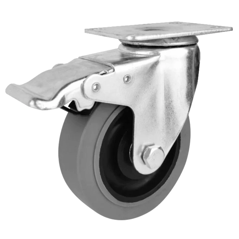 100/125/150 Mm Gray Tpr Electrically Conductive Swivel Caster Wheels ...