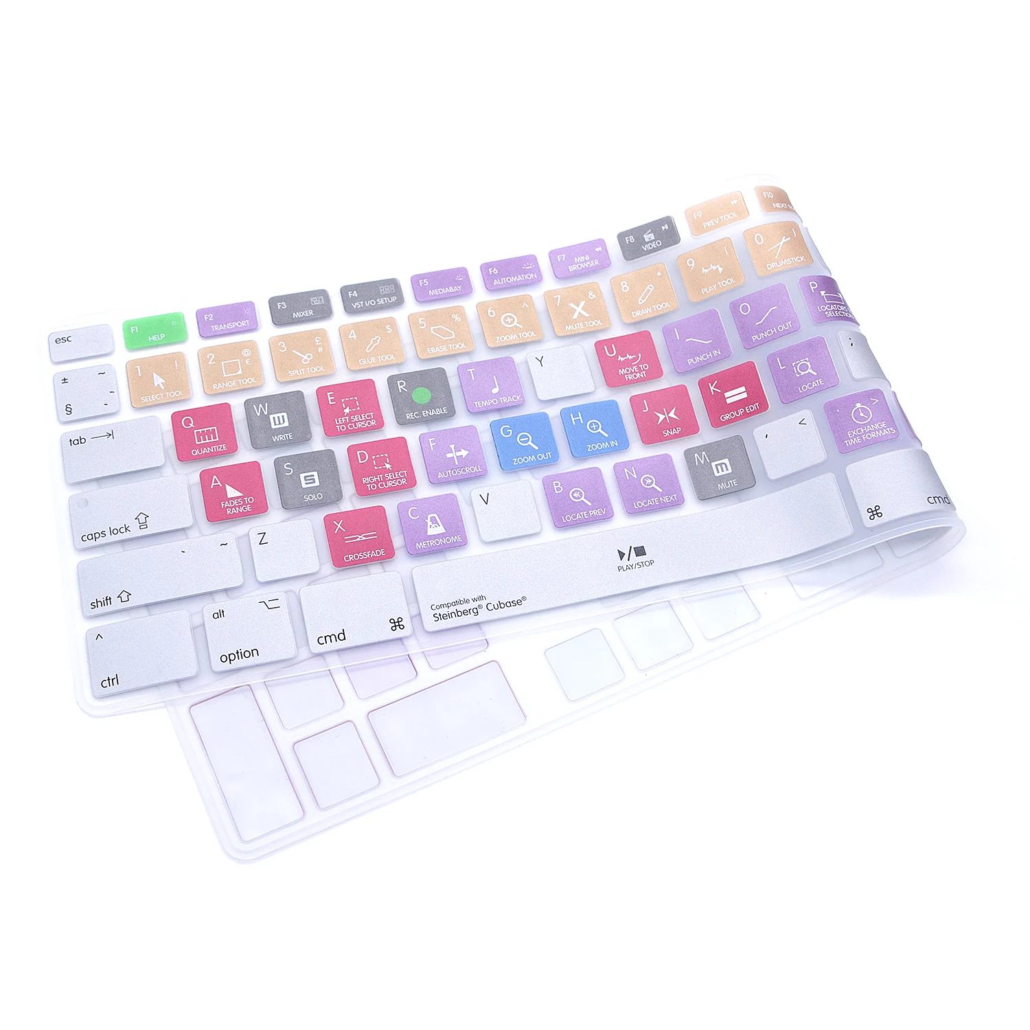 Steinberg Cubase Hotkey Shortcut Keyboard Cover Skin