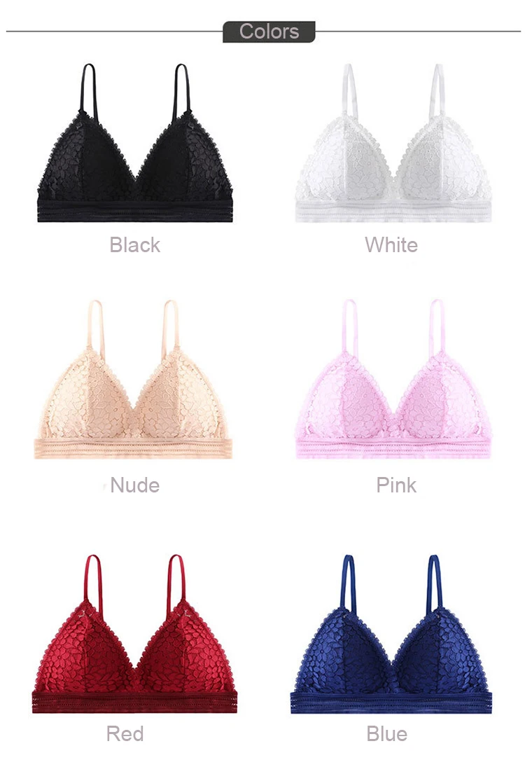 Young Girls Facy Design Sexy Bra Super Push-up Bralette Crochet Lace ...