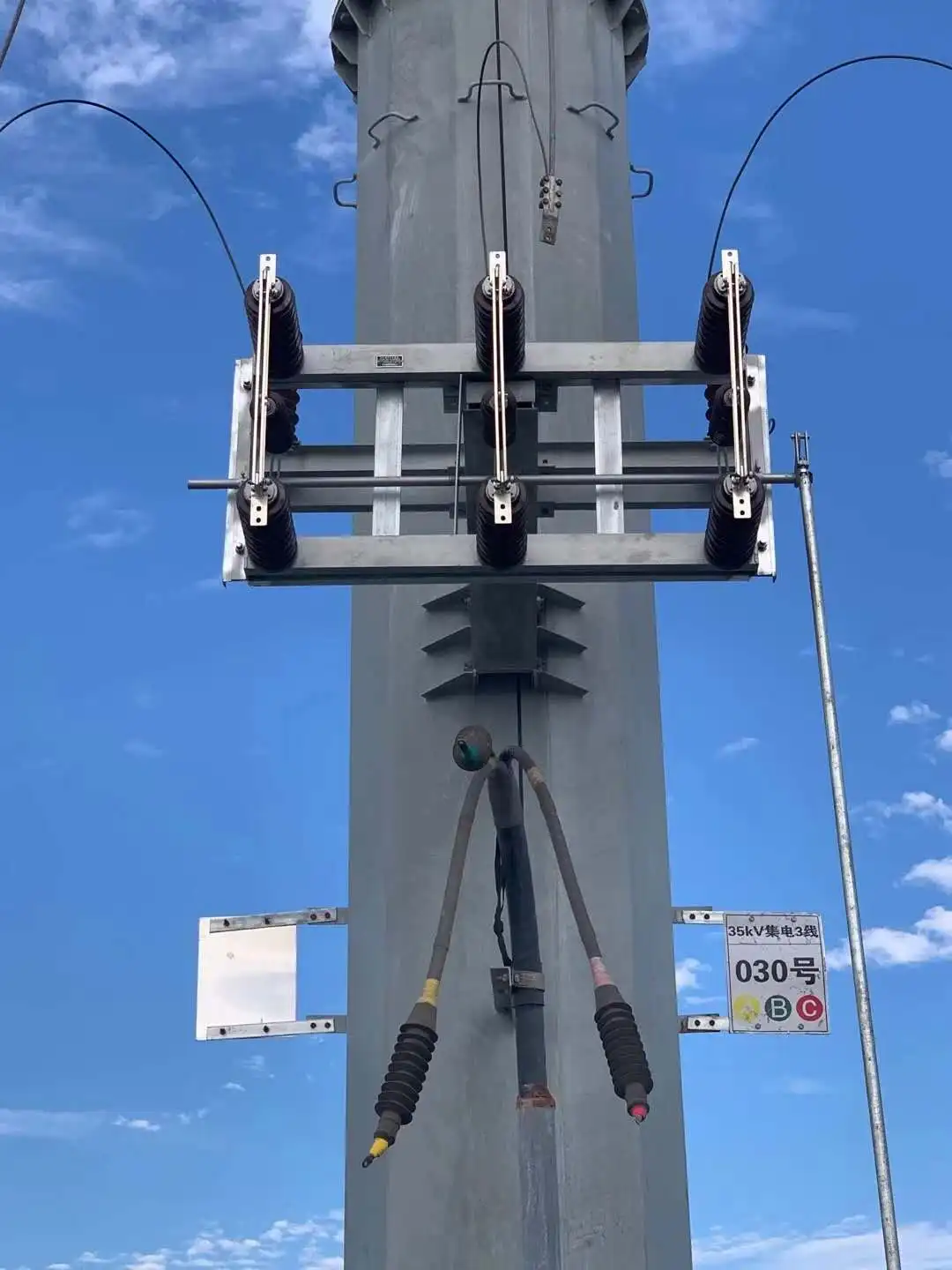 Outdoor Three Phase Pole Mounted Disconnector Switch 35KV