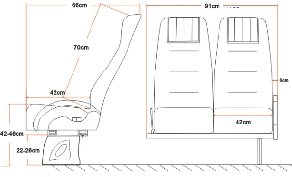 Economic Reclining Mini Bus Seat Design - Comfort & Durability
