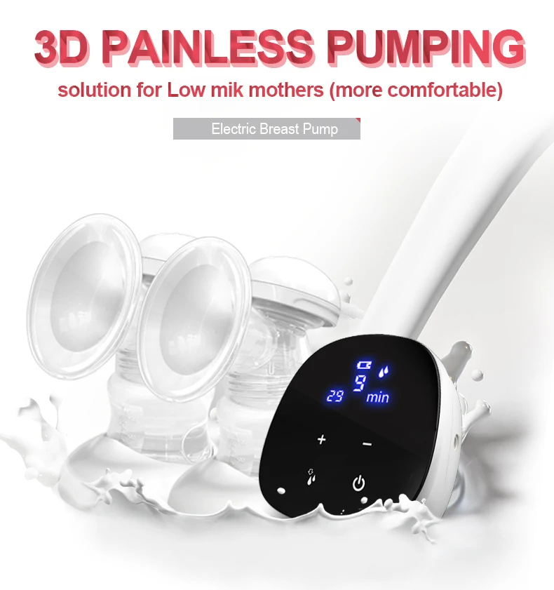 Silicone Breast Pump 3d Painless Pumping Double Electric Breast Pumps ...