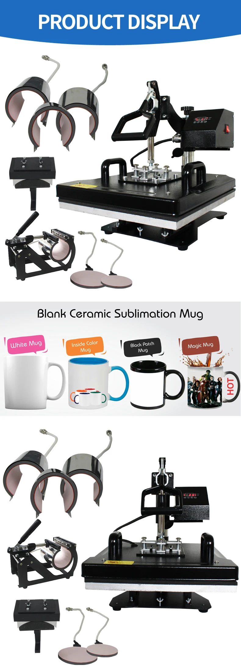 2016 Model 6 In 1 8 In 1 Combo Optional Heater Manual Interchangetable ...