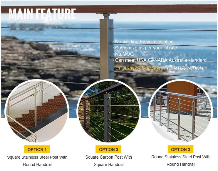 Stainless Steel Cable Railing Accessories for Deck Railing