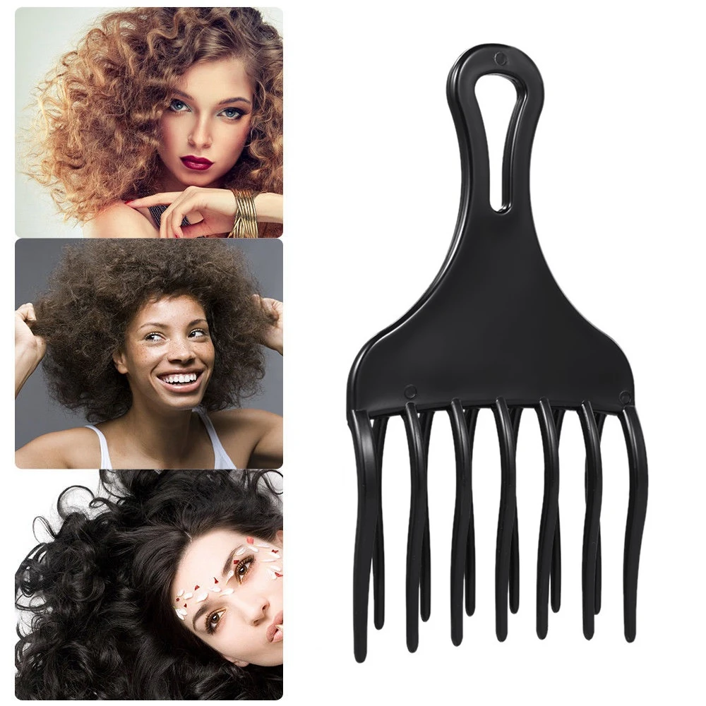 Salon Hairdressing Styling Tools Black Plastic Double Teeth Insert Wave ...