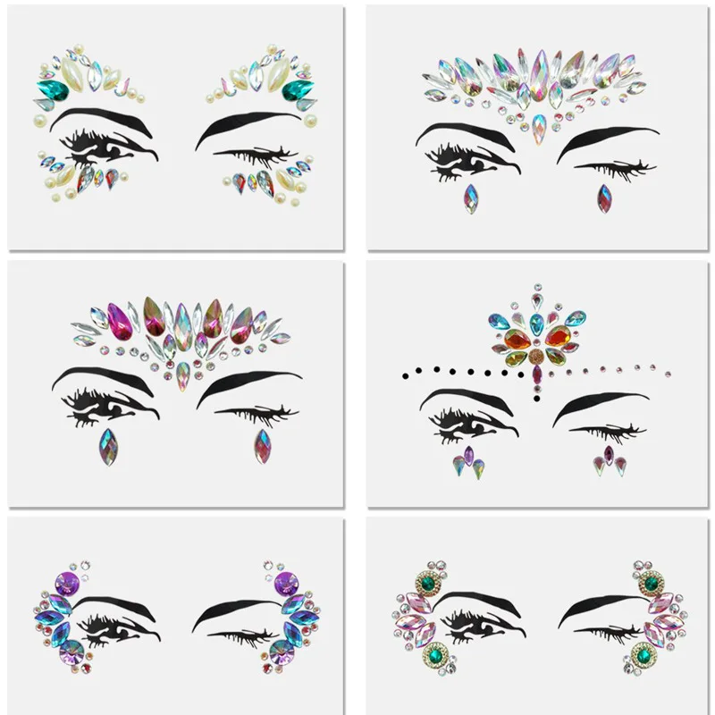 Crystal Sexy Chest Jewels Temporary Tattoo Sticker 3d Stage Rhinestone ...