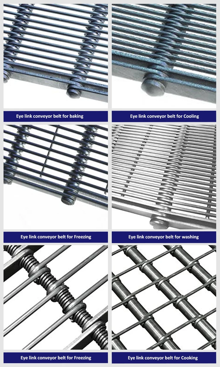 Sus 304 316 Customized Wire Mesh Conveyor Belts Eye Link Conveyor Belt ...