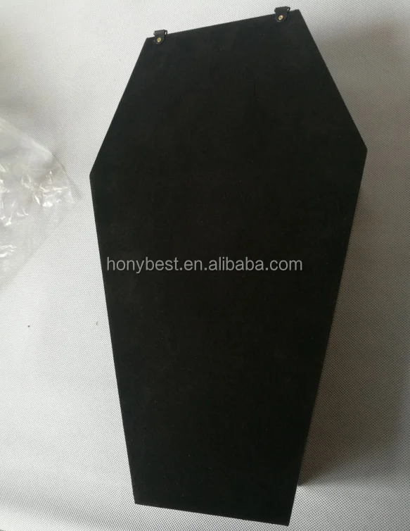 Matt Black Wooden Coffin Shelves - Gothic Decor Solutions