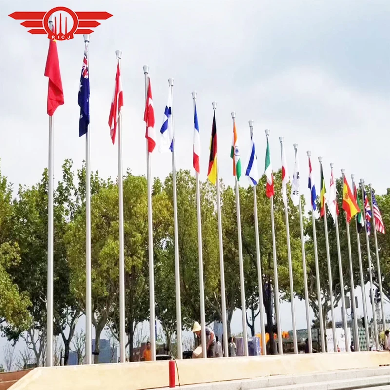 Motorized Stainless Steel Flag Pole For Telescopic Aluminum Flags, Oem