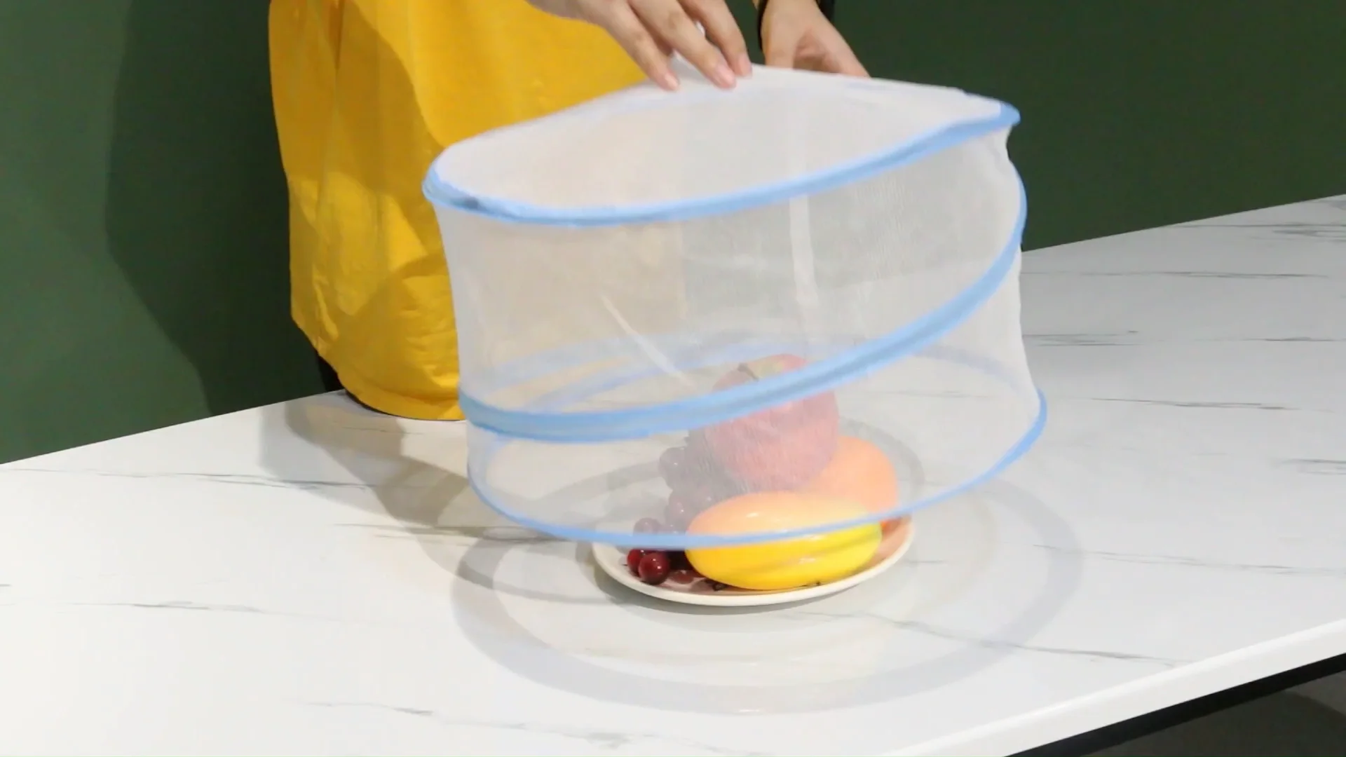 Round Pop Up Mesh Foldable Food Cover Anti-fly Food Collapsible Cover ...