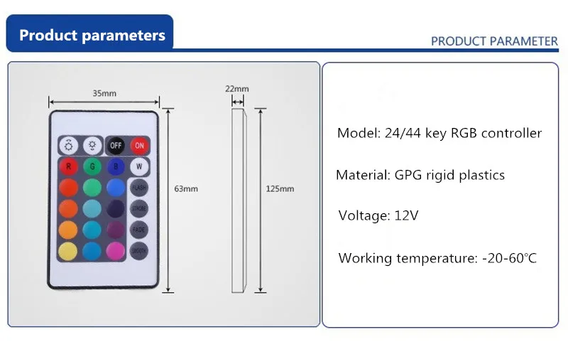RGB Controller - Smart Home Lighting with 24key Remote