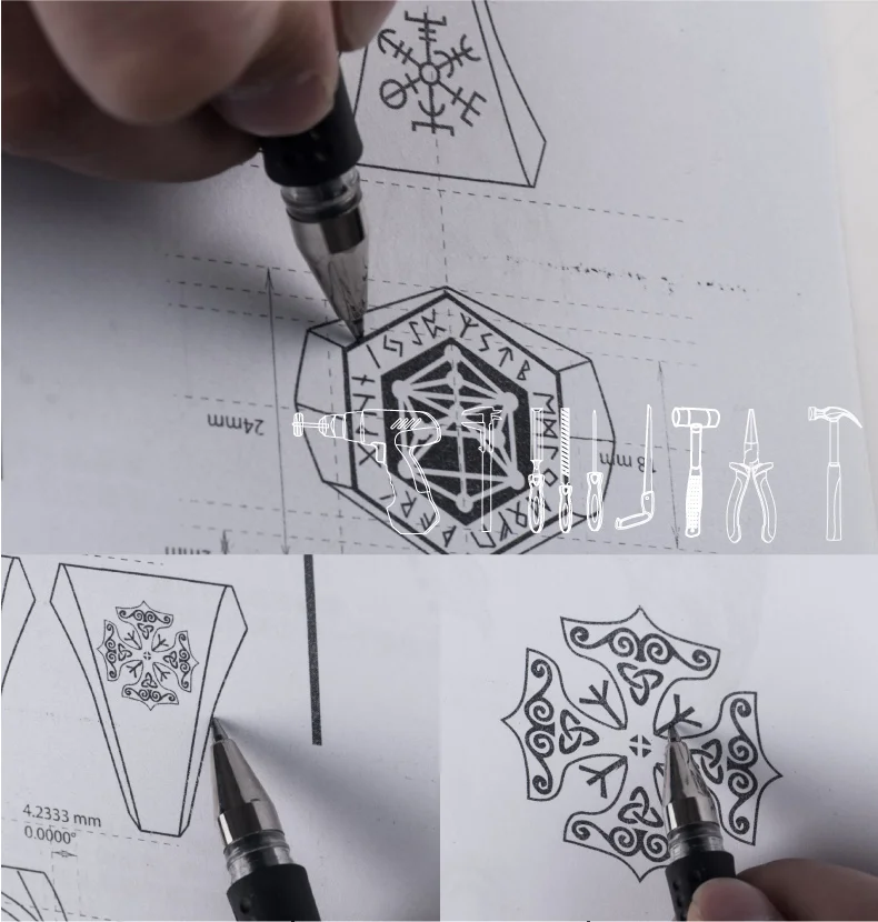 Retro Myth Viking Rune 316L Stainless Steel Male Ring Original Special ...