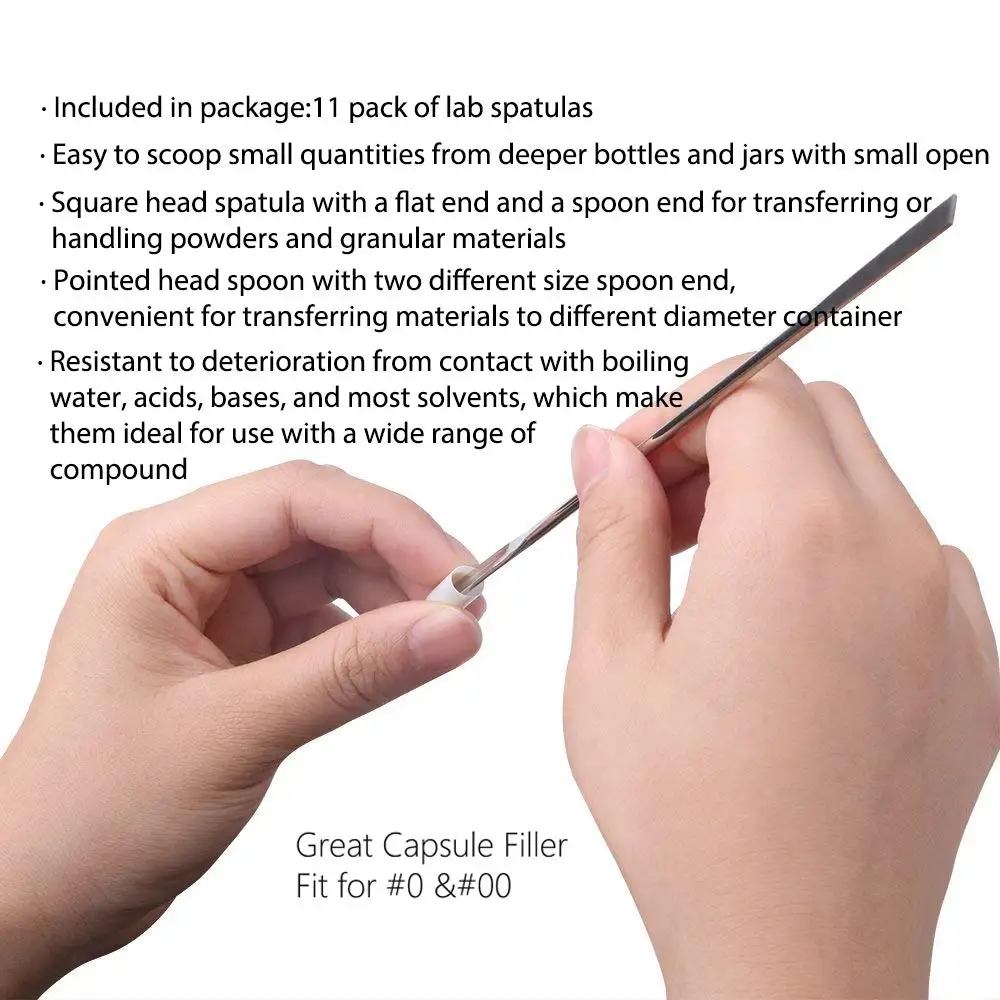 12Pcs Stainless Steel Lab Spatula Micro Scoop - 22cm Long Sampling ...