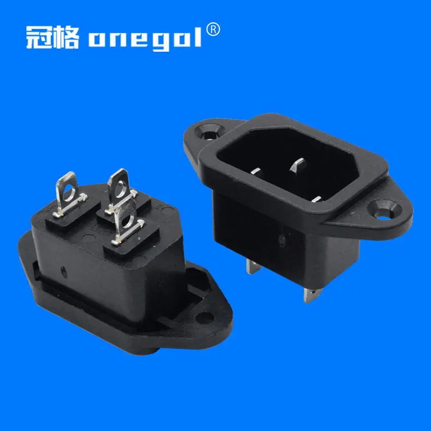 Waterproof 250V 15A Panel Mounting IEC320 C14 Power Socket