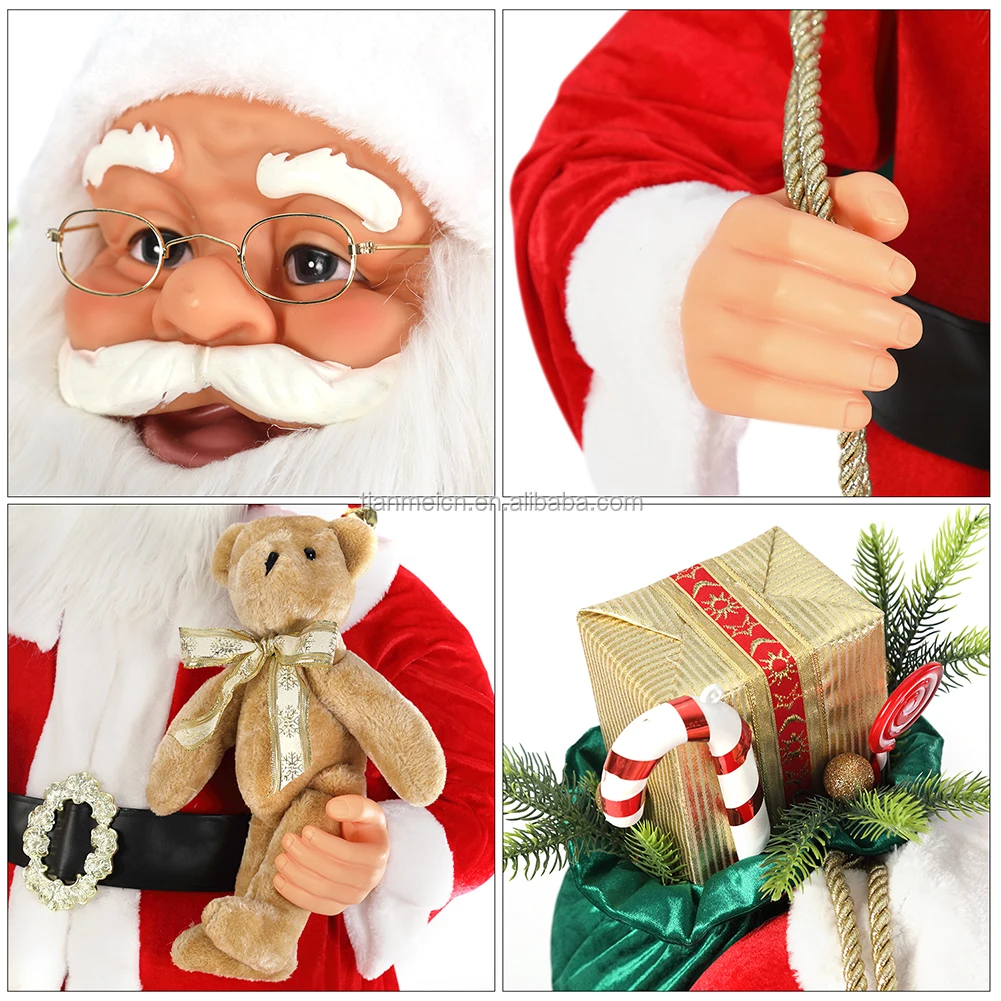 150cm Life Size Animated Dancing Santa Claus Figurine - Holiday Indoor ...
