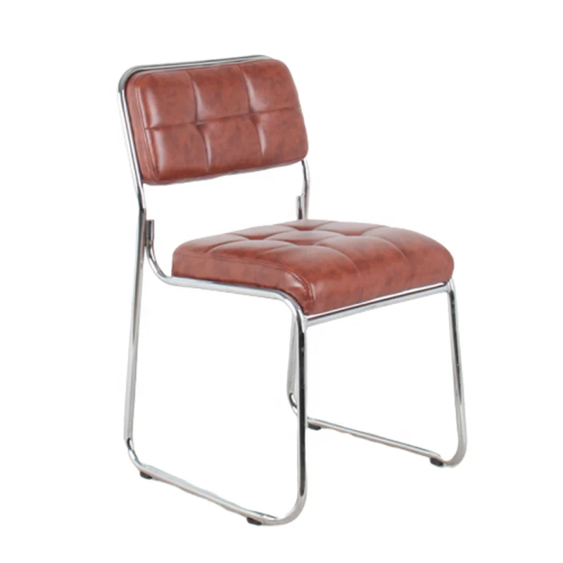 Interior Furniture Low Back Metal Arched Legs Pu Leather Seat Living ...