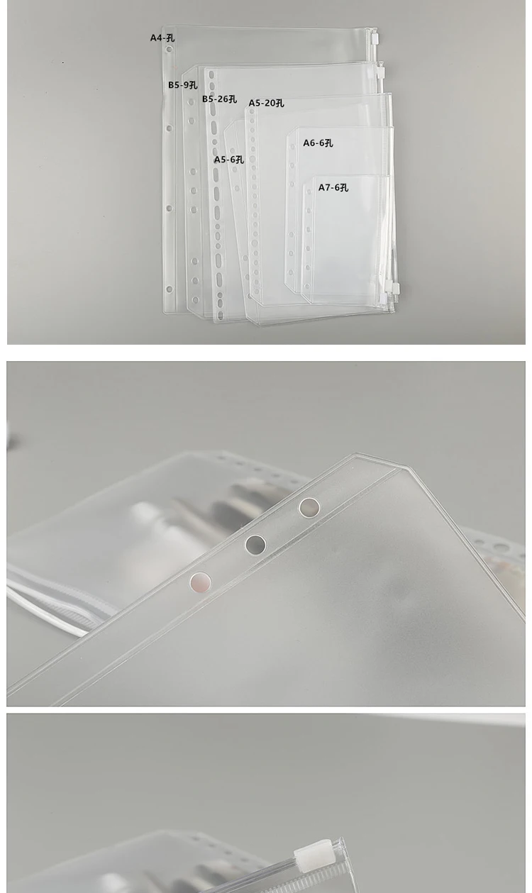 Wholesale Transparent Clear Pvc Zipper Sleeve Envelope Pocket Binder ...