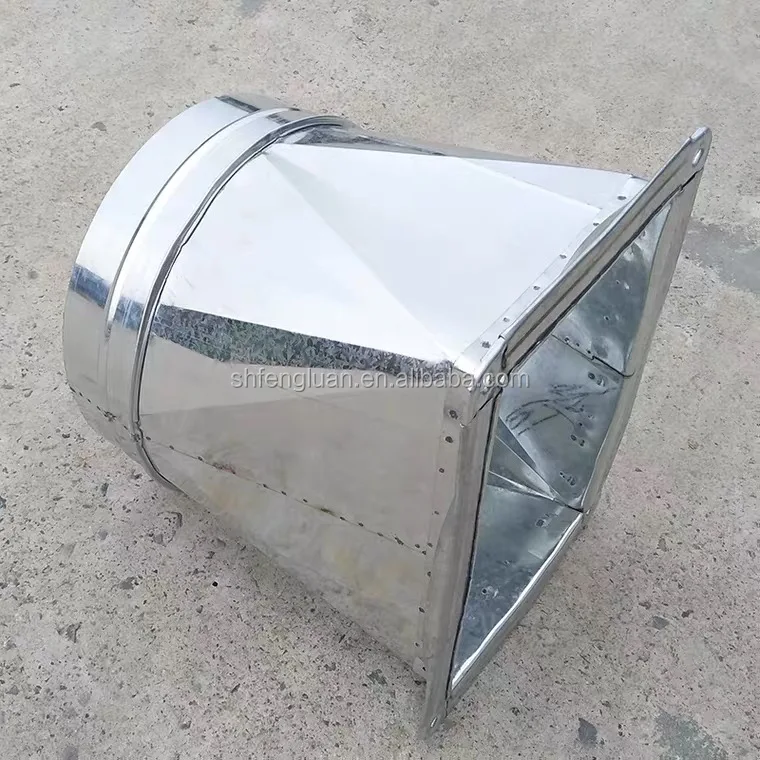 Square to Round Galvanized Steel Pipe Fitting for HVAC Air Duct Systems ...