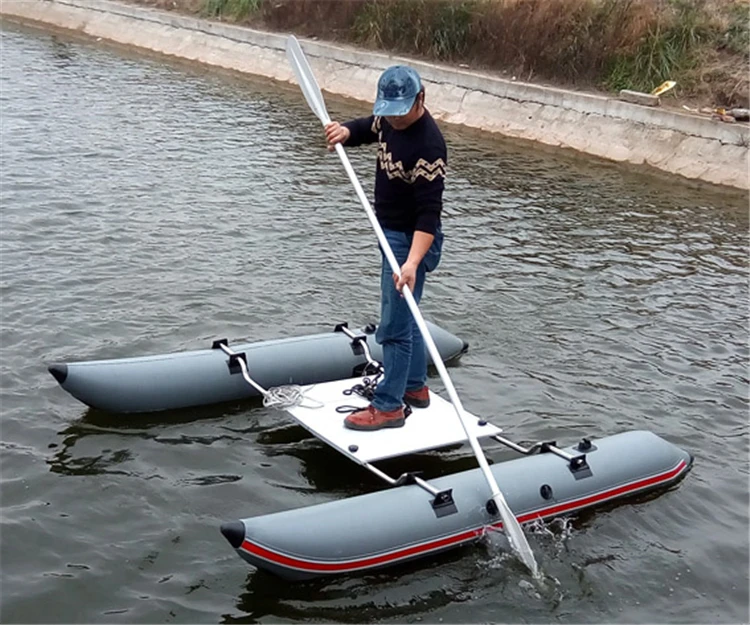 Stainless Steel Bow Inflatable Catamaran Simple Inflatable Lure Fishing ...