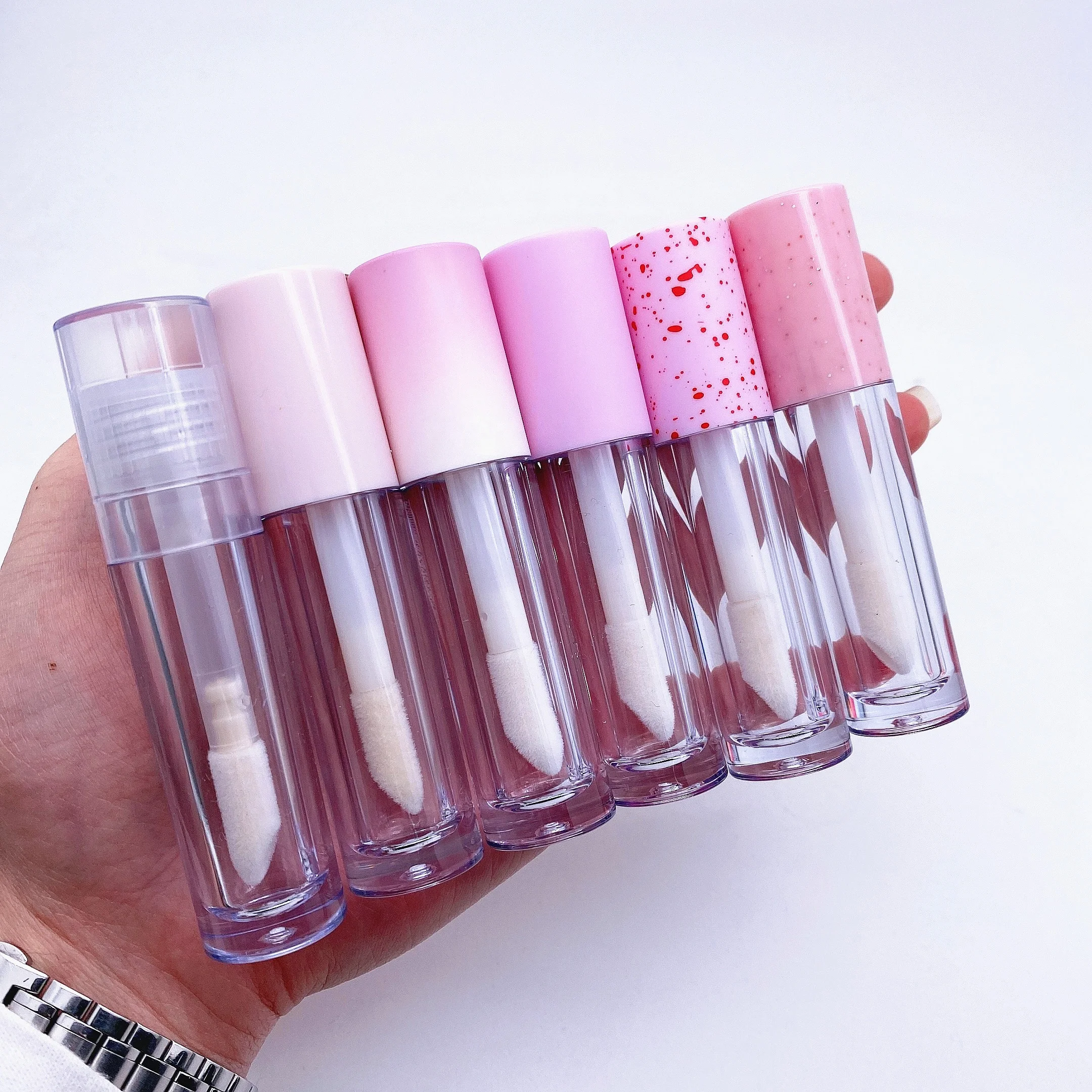 Low MOQ Custom Labels for Empty White Transparent Turquoise Clear Lip ...