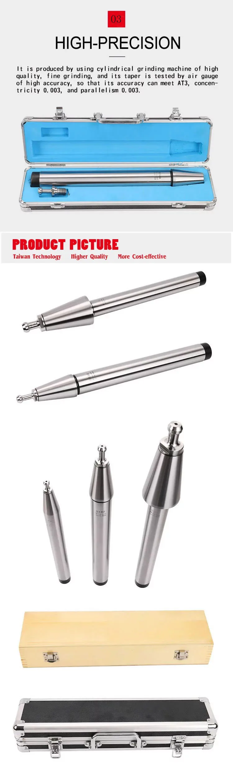 BT Standard Lathe Mandrel Alignment Spindle Test Bar BT30 BT40 BT50