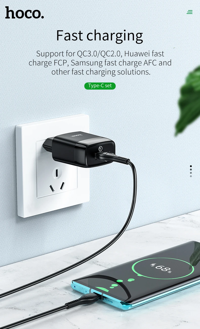 Hoco Accessory Mobile C72Q Single Port QC3.0 Fast Charger(EU)| Alibaba.com