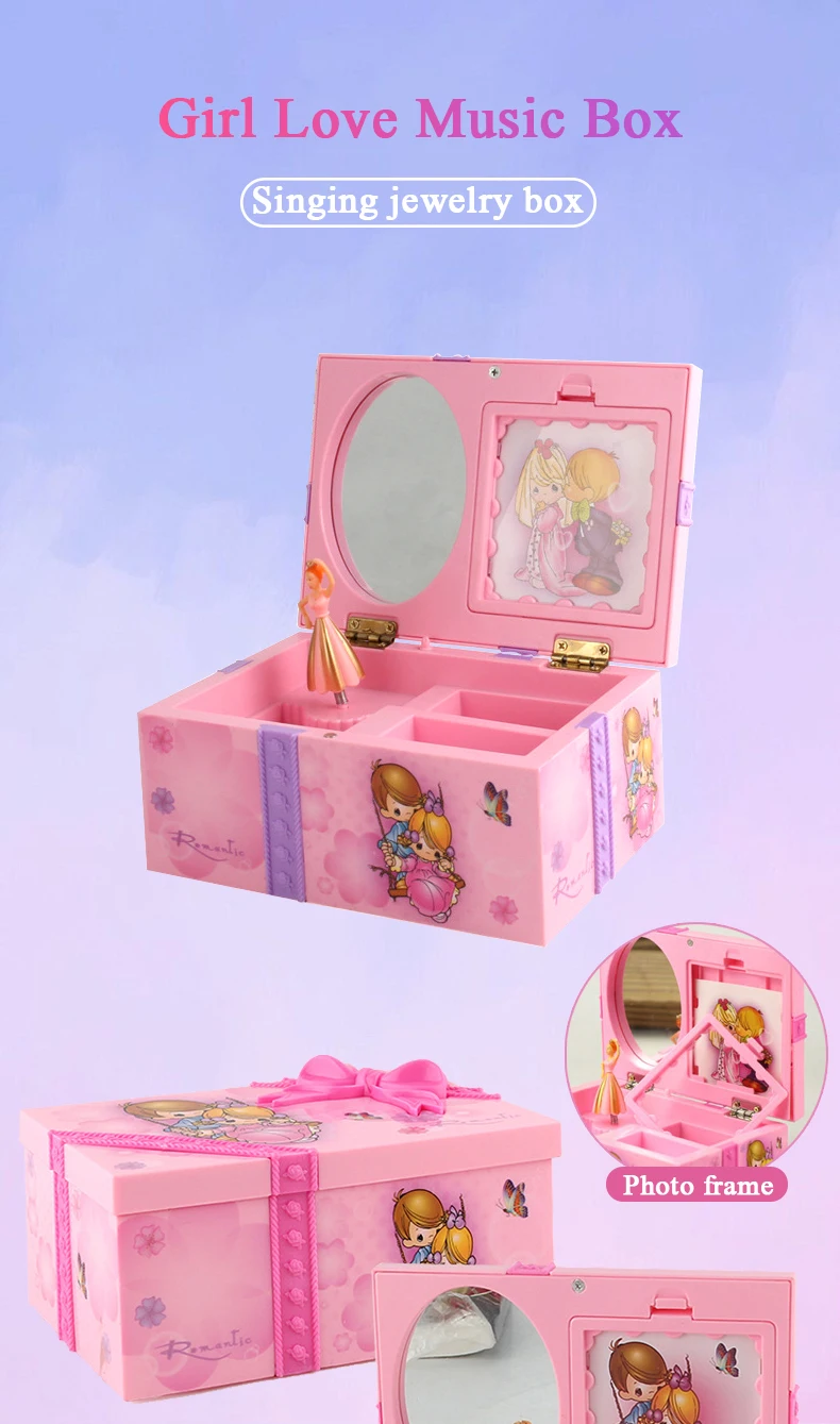 New Girl Heart Music Box Dancing Girl Jewelry Box Jewelry Storage Music