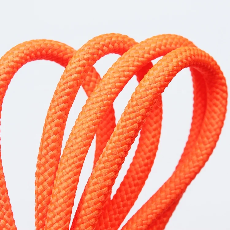 Custom Embossed Brand Logo Fluorescent Orange Braided Draw Strings For ...