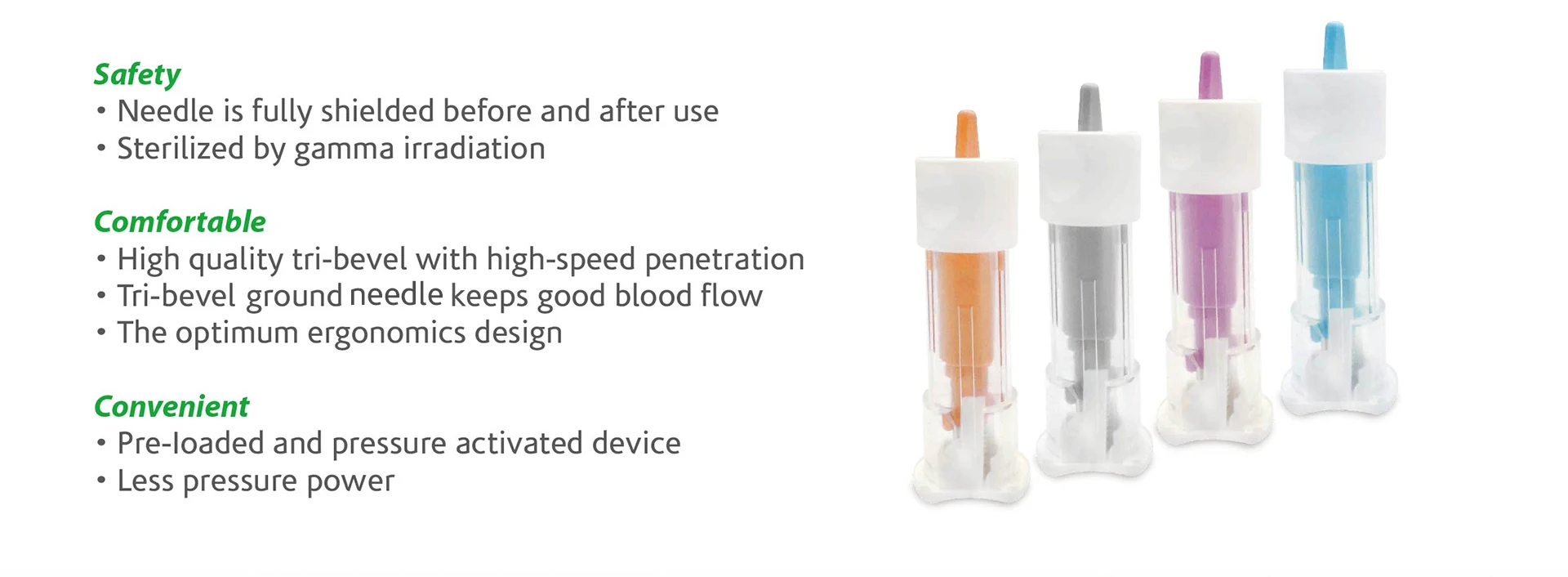 Pressure Activated Pre-loaded Safety Lancet - Buy Safety Lancet,Auto ...