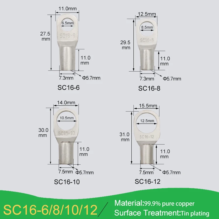 Sc16-8 Sc16-8 Sc16-10 Sc16-12 High Quality Sc Series Copper Cable Lug ...