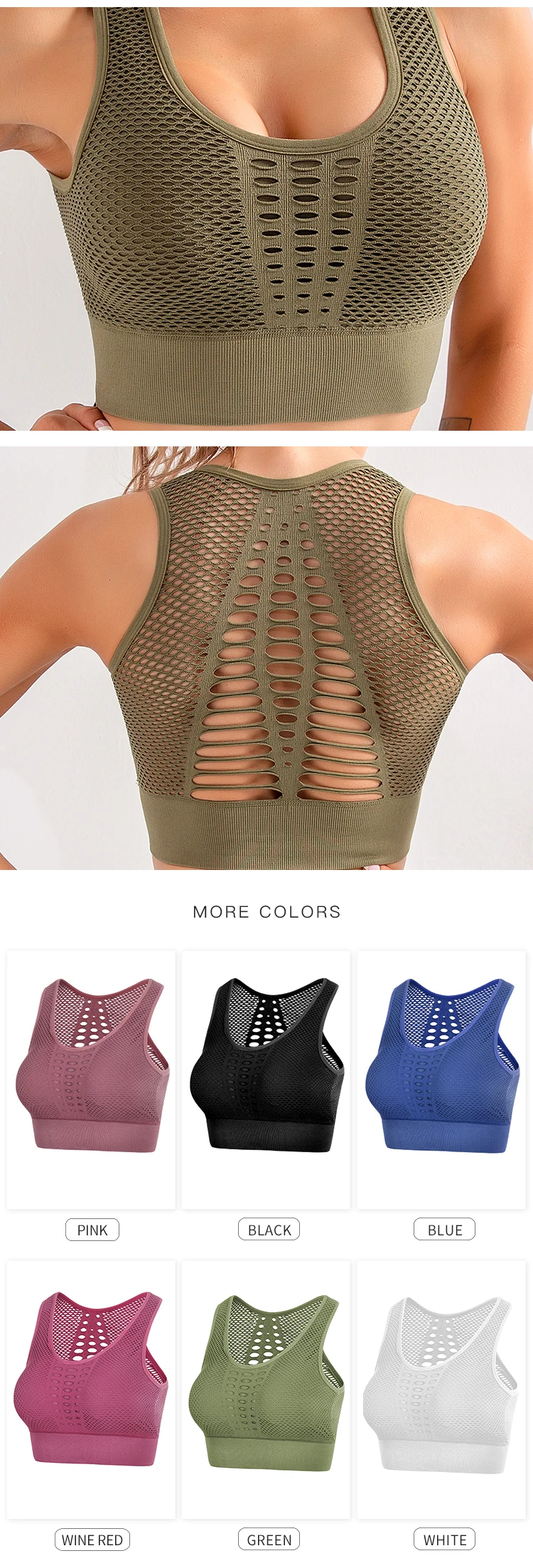 Wholesale Ladies Sexy Seamless Mesh Gym Yoga Bra Workout Bra Tops ...