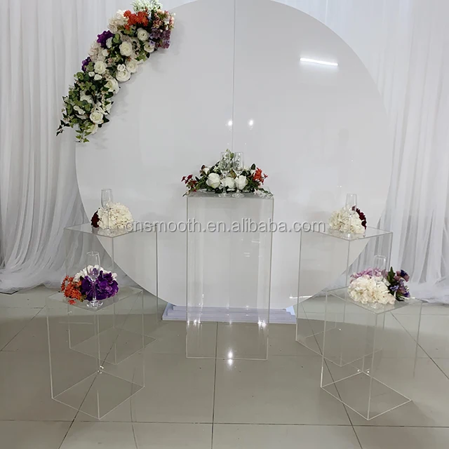 Acrylic Clear Round Column Plinth for Wedding Decoration