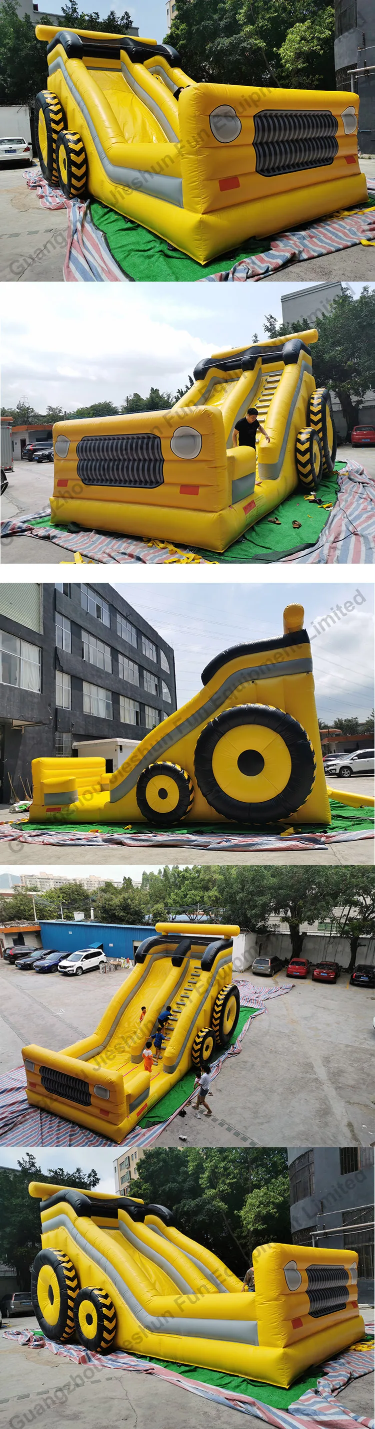 New Design Yellow Inflatable Digger Slide - Fun & Safety