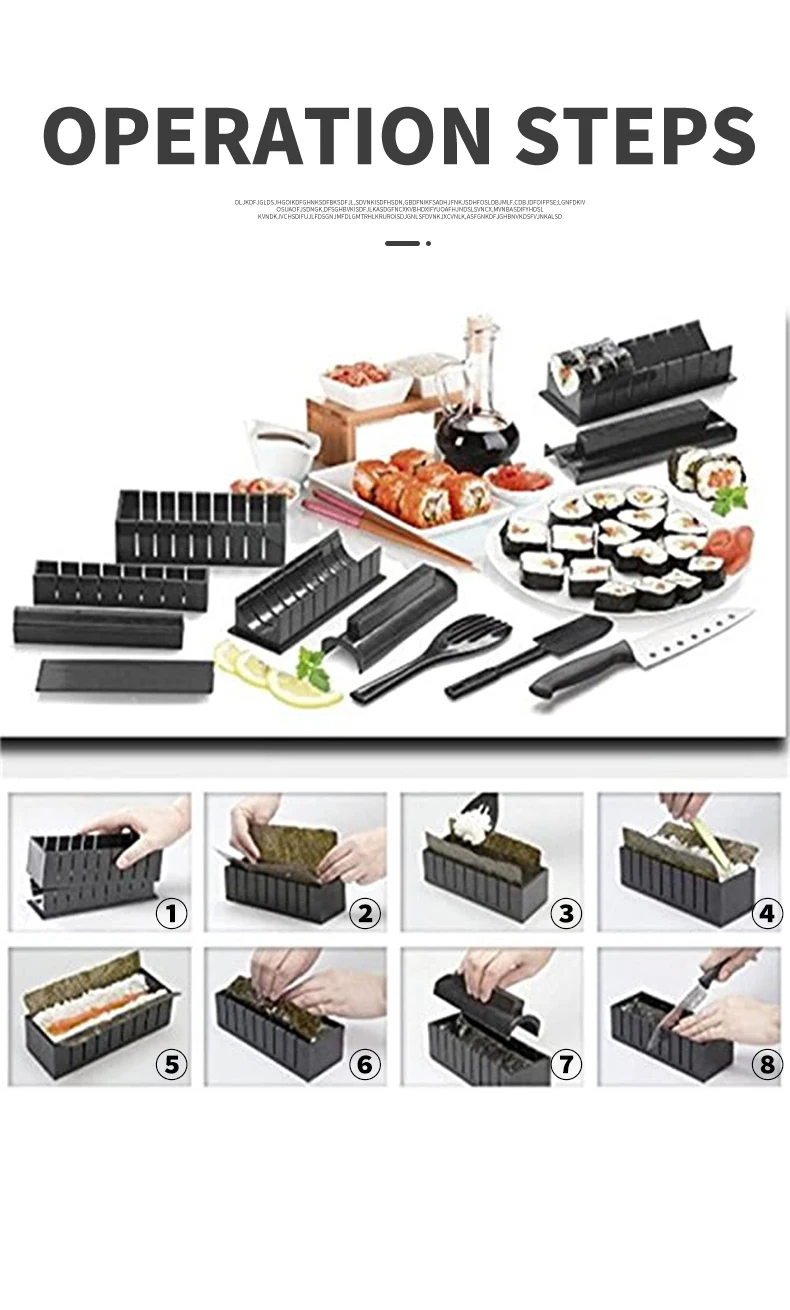 11-pieces No-stick Professional Sushi Making Kit,Eco-friendly Kitchen ...