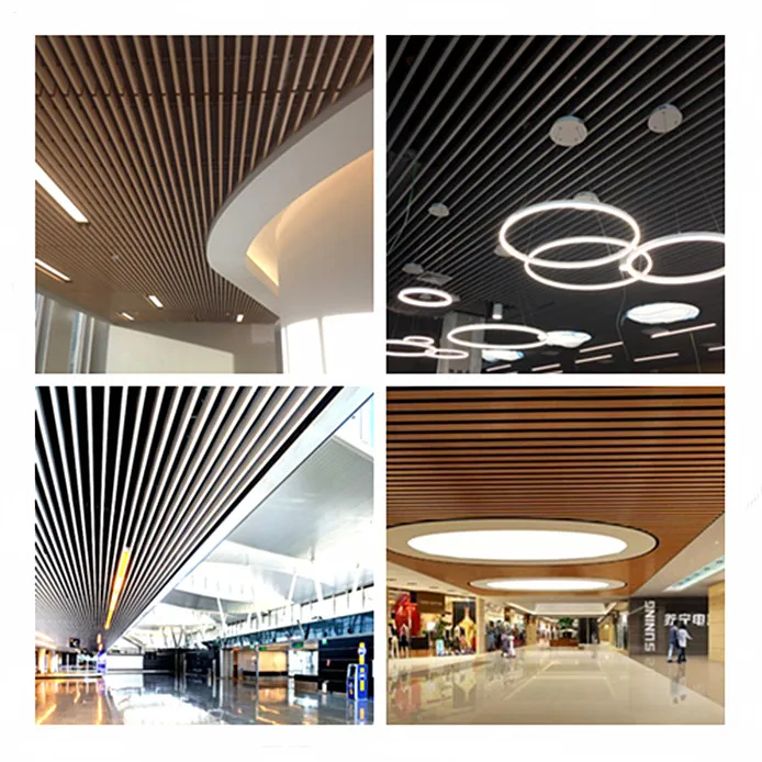 ACEBOND Flexible Metal Ceiling Suspended Aluminum U Strip Ceiling Tiles ...