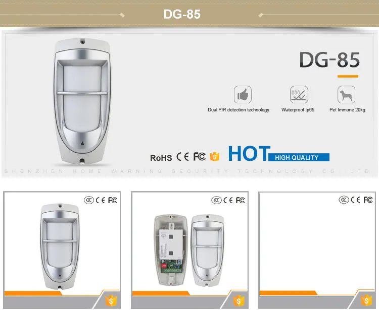 Dual Pir Detection Technology Outdoor Pet Immune Pir Motion Sensor With ...