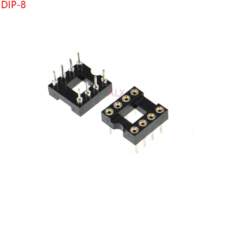Dip8 Ic Round Hole Socket 8p Dip Chip Test Holder Adaptor 8 Pin Dip-8 ...