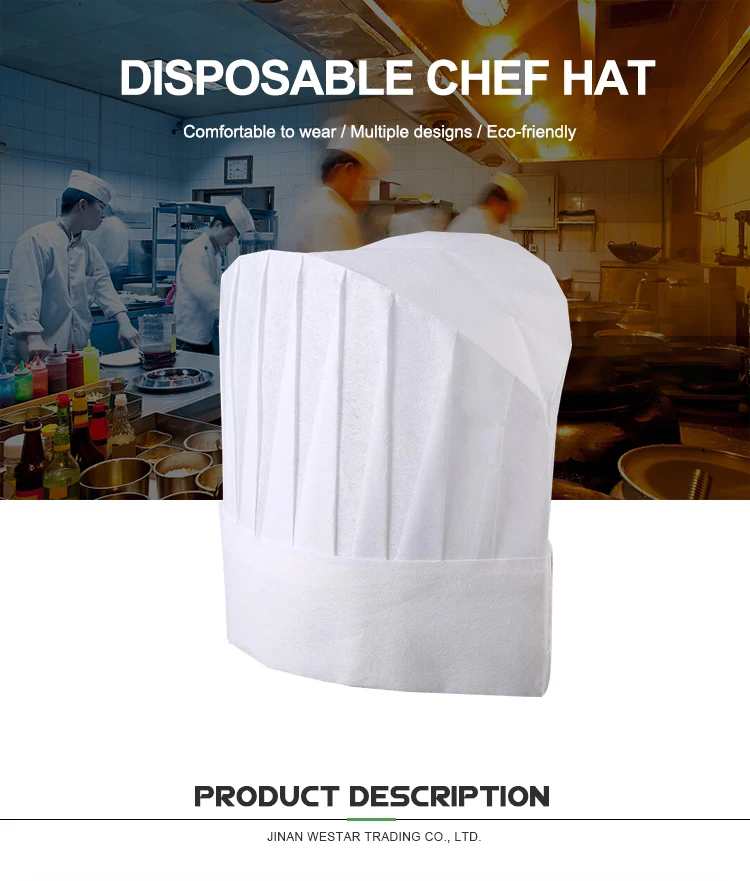Non Woven Disposable Classic Chef Hat Forage Cap - Buy Restaurant Chef ...