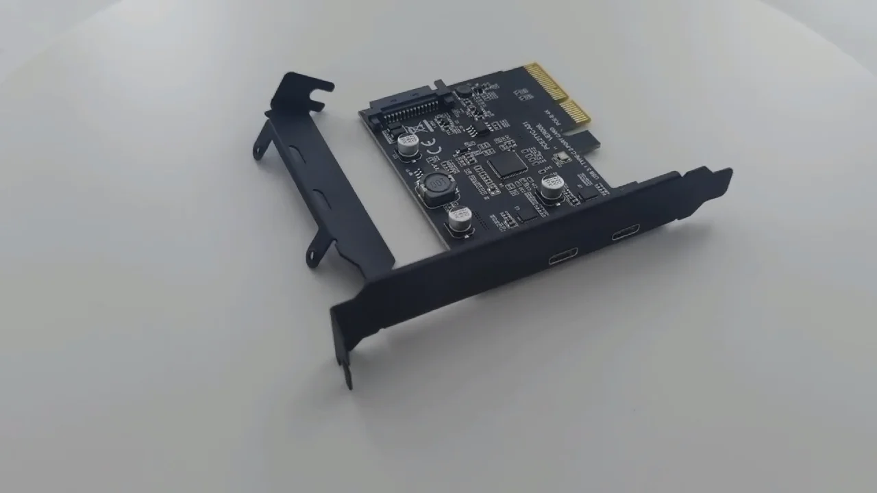 Pci Express Pci-e 3.0 4x To 2 Port Usb Type-c Connector Expansion ...
