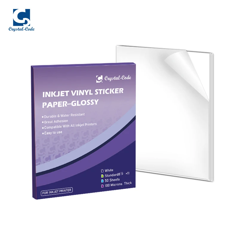 Printable Waterproof A4 Sheet Glossy Vinyl Sticker Paper For Inkjet ...