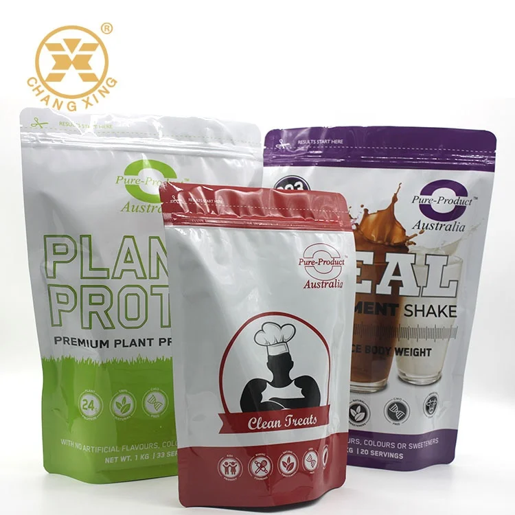 Custom Printed Stand Up Bag Whey Protein Pouch With Zipper For Protein ...