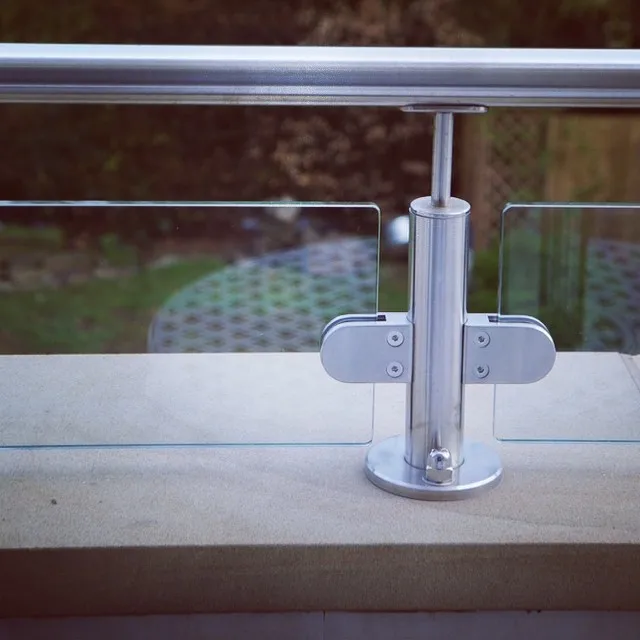 Spigot Railing Floating Tempered Clear Glass Railing Modern Stainless ...