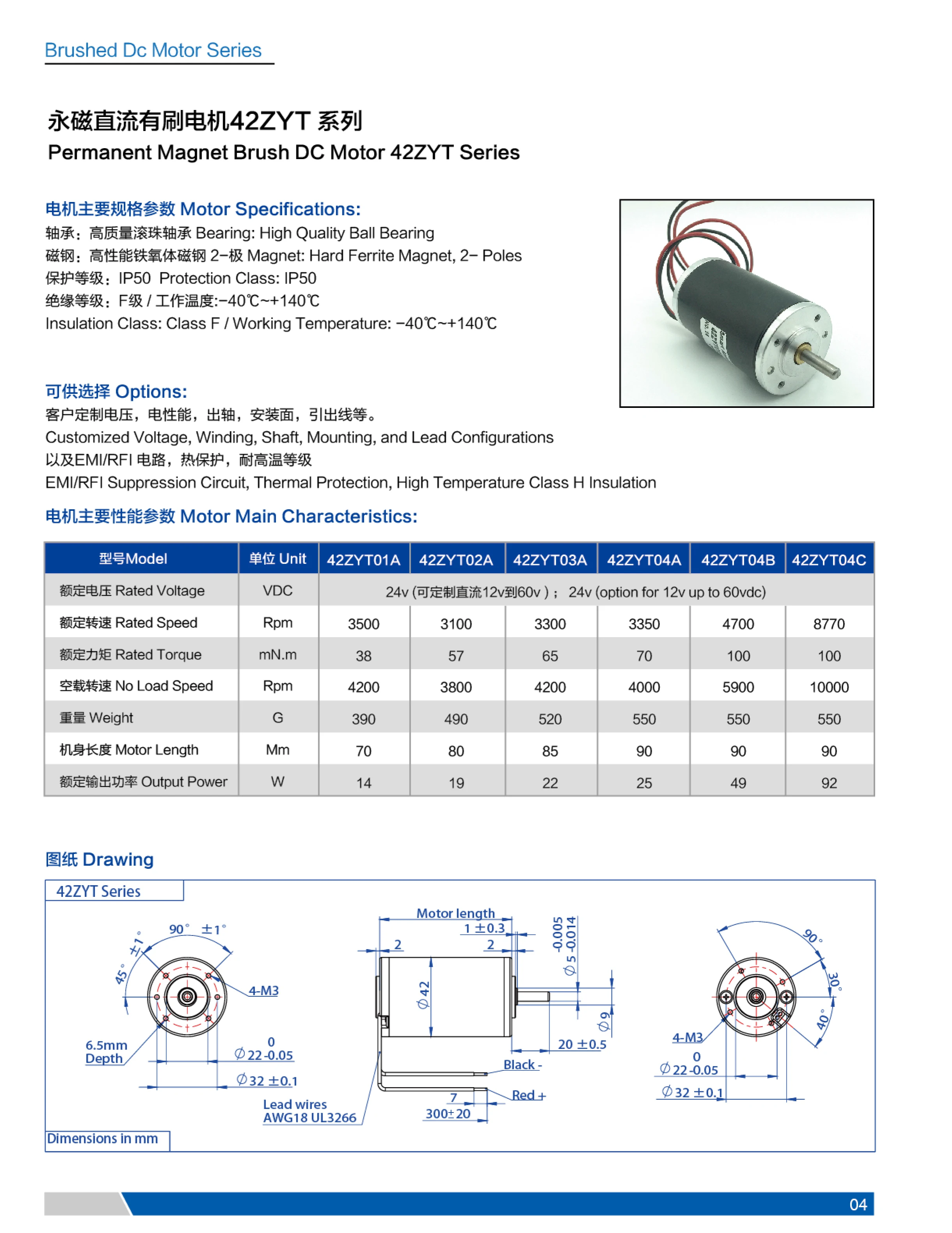 DC Brush Motor ZYT Series - Efficient Gear Motors for Diverse Uses