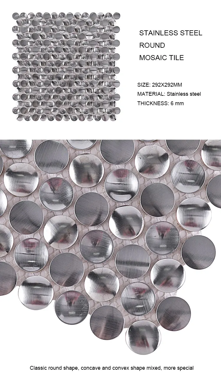 European Style Stainless Steel Embossed Background Brushed Mirror Metal ...