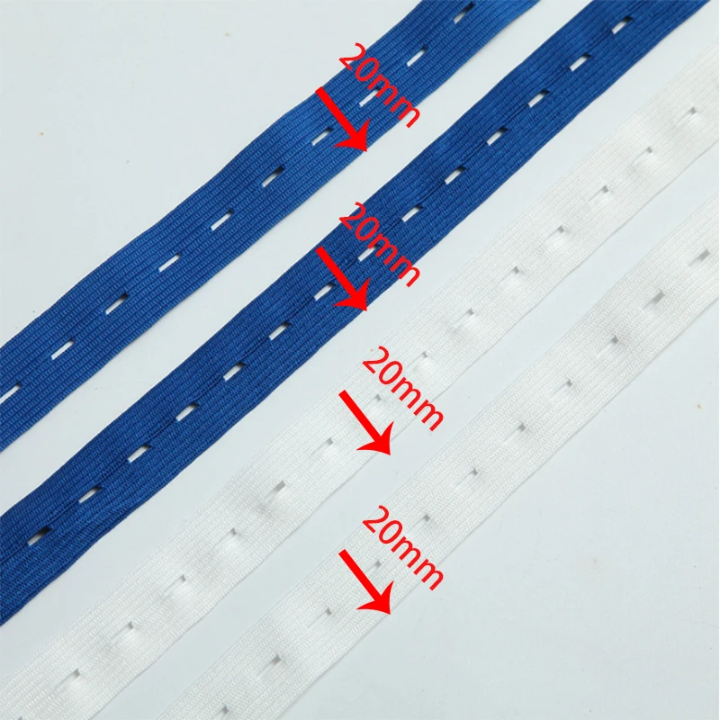 15mm 20mm 25mm Stock Adjustable Button Hole Elastic Band Webbing Tape