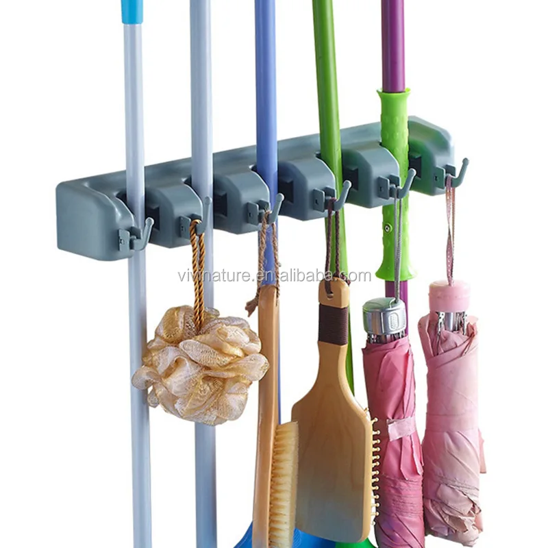 Wall Mounted Sundries Organizer Saving Space Broom Holder and Garden ...