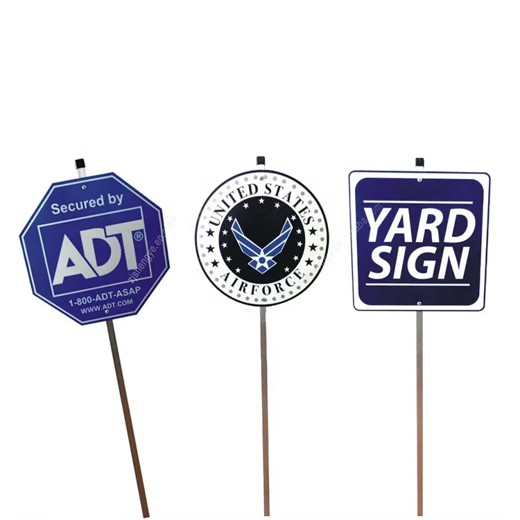 Plastic American Traffic Sign Aluminum Pole Outdoor ADT Yard Sign Print