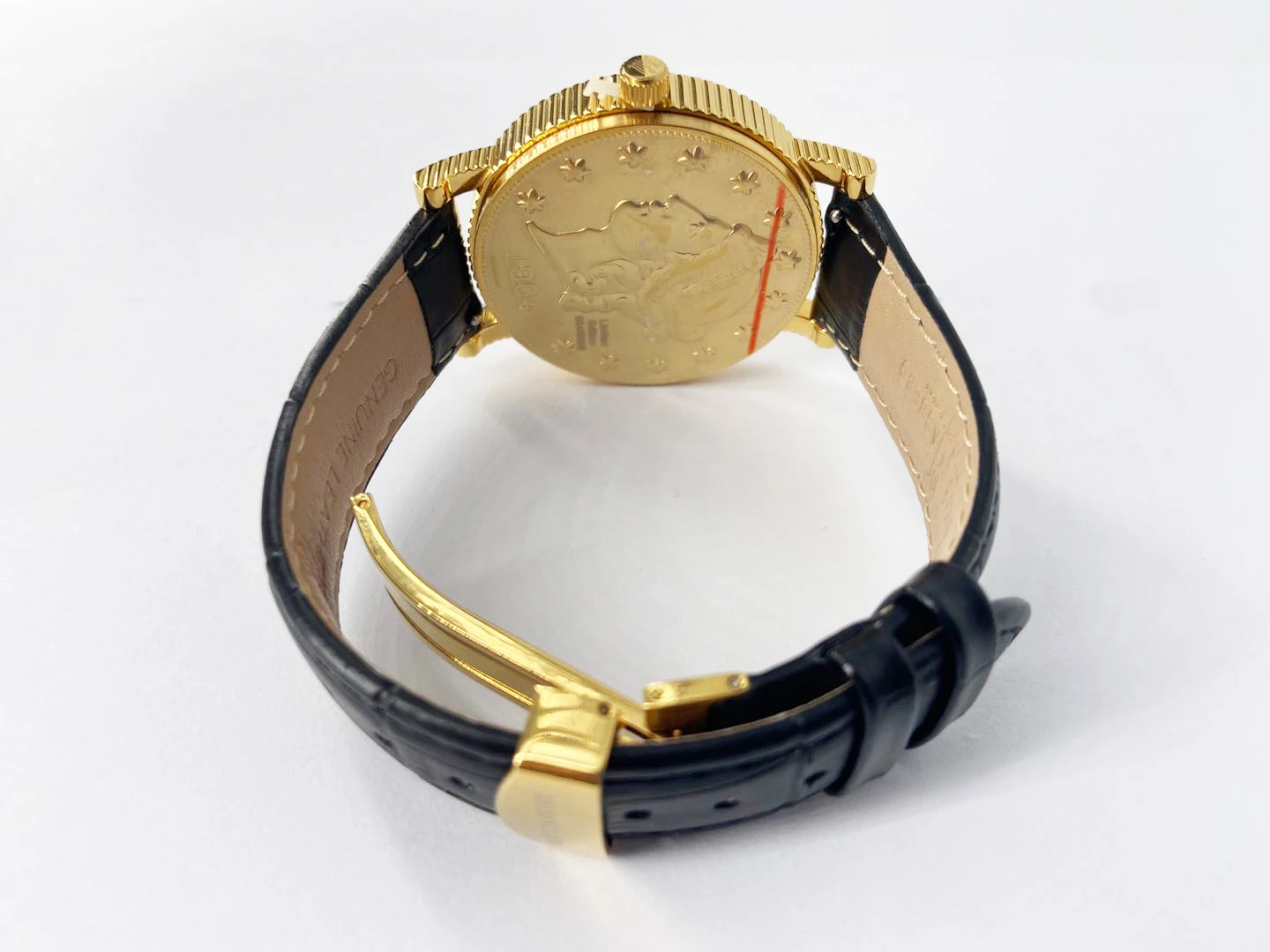 WYGICOO Custom Sandoz Dollar Coin Bezel Coin Watch - Men's