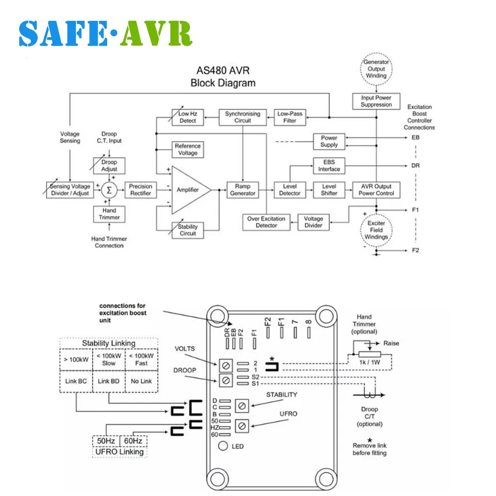 Avr As480 Genset Parts Automatic Regulator Single Phase Avr Circuit ...