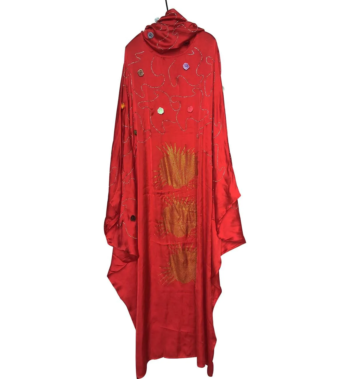 A6433 Muslim Black Abaya Jilbab Moroccan Kaftan Beaded Embroidery ...